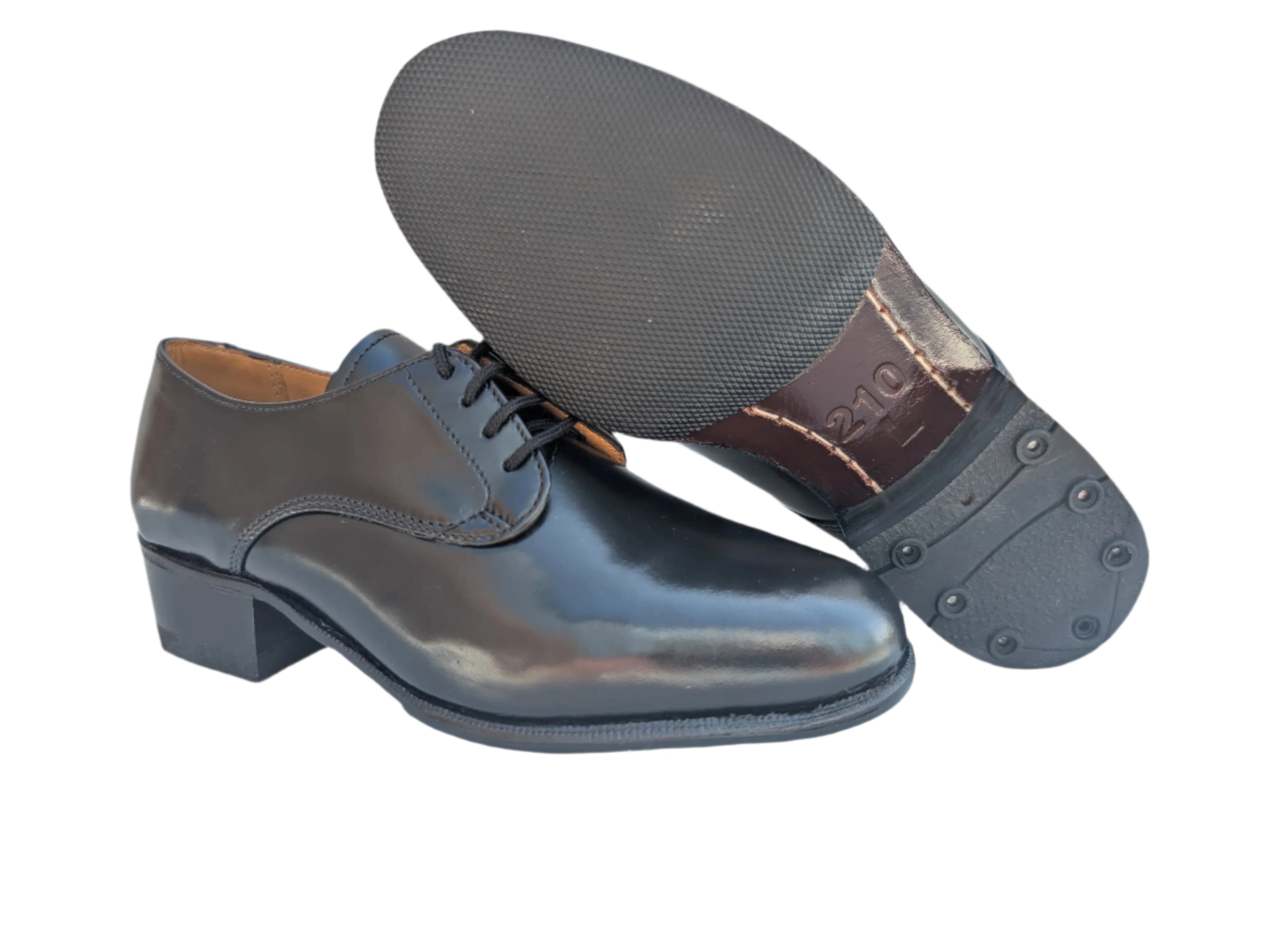 New Woman's Black Leather Parade Gibson Service Shoes British Military ...
